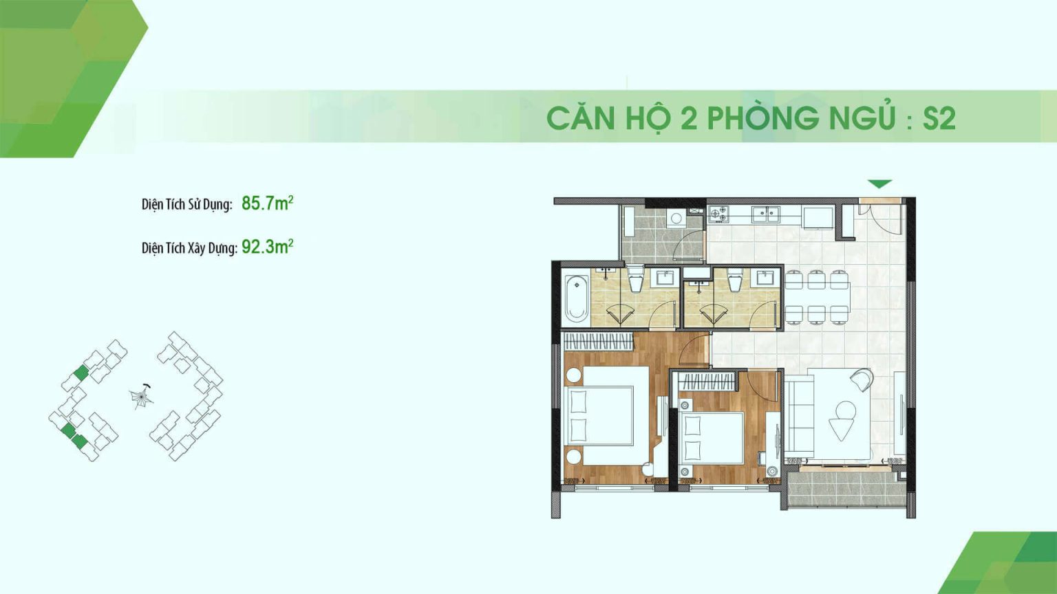 Mặt bằng Layout Căn hộ SADORA - Khu đô thị SALA - Hong Phu Land